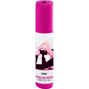 EDX Medallion Printed 4mm Yoga Mat, Pink