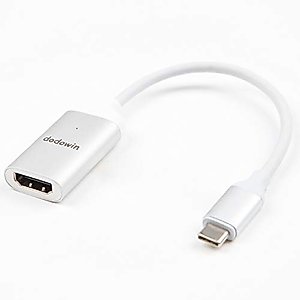 DODOWIN USB C to HDMI Adapter, USB C to HDMI Cable 4K 60Hz, USB Type-C (Thunderbolt 3) to HDMI Adapter Compatible 2018-2019 MacBook Air/Pro 2017 2016 (Silver)