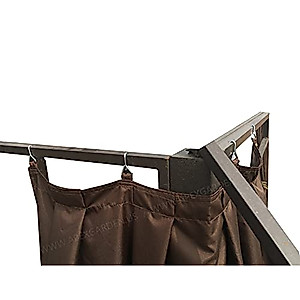 APEX GARDEN 4 Poles Brown Corner Curtain Set for Lowe's 10' x 12' Gazebo Model #GF-12S004BTO / GF-12S004B-1 (Corner Curtains Only) (Dark Brown)