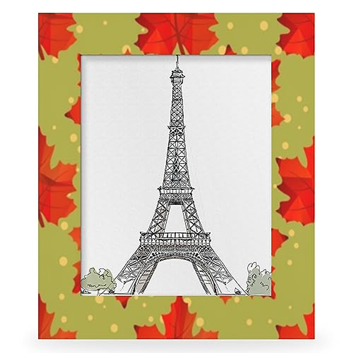 Gublec 4x6 Frame for Wall Decor Maple Leaves Red Wood Photo Frame with High-Clarity Plexiglas Picture Frames for Farmhouse Living Room Office Desk