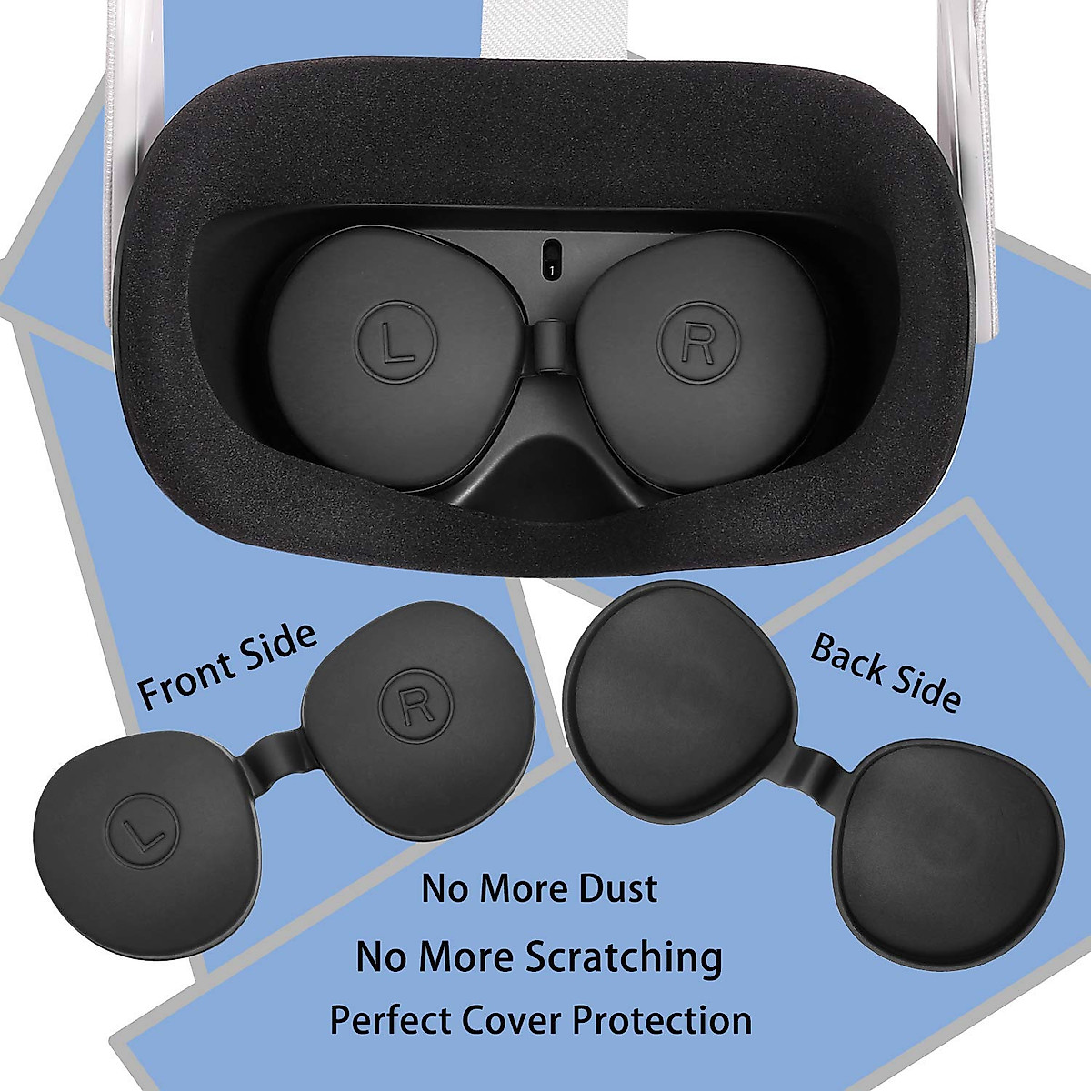 Topcovos VR Lens Cover for Oculus Quest 2 Dust Proof Cover for Oculus Quest 2 Anti-Dust Lens Protector