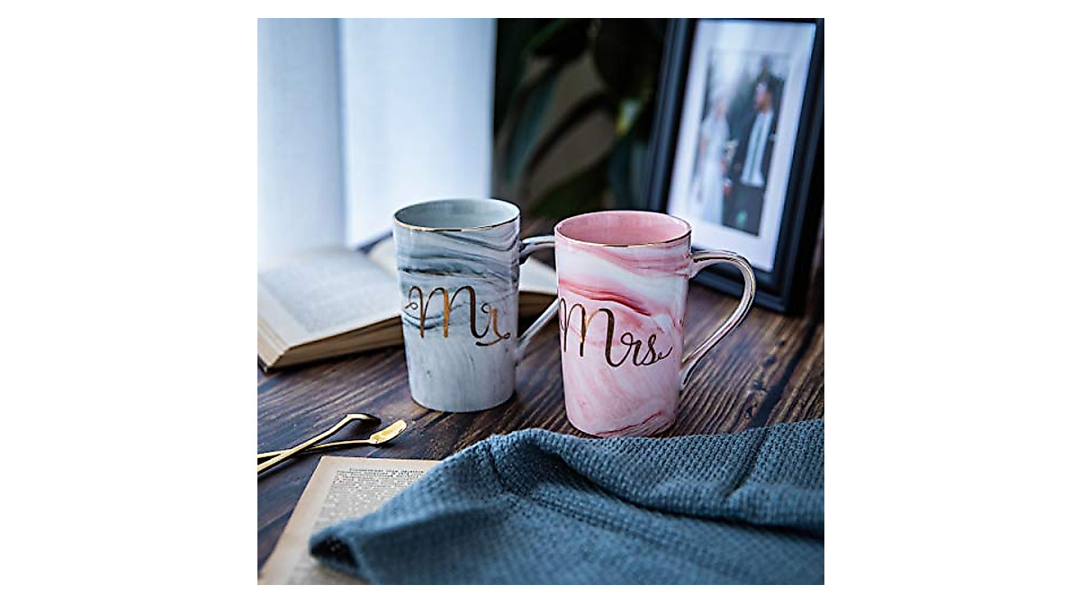 Jumway Mr & Mrs Coffee Mugs - Wedding & Couples Gifts