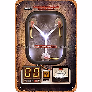 NIUMOWANG Metal Sign - Steampunk Rustic Flux Capacitor Tin Poster 12 X 8 Inches