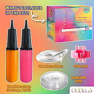 Balloon Pump Hand Pump-Balloon Inflator & Balloon Kit-2 Hand Air Pump for Balloons & Ballon Garland Kit- tie Tool, Balloon String & Tape for Birthday Party Decorations, Portable Air Pump Inflatables