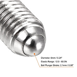 uxcell Ball Point Set Screws, M10 x 16mm 304 Stainless Steel Metric Spring Hex Socket Screw 6pcs