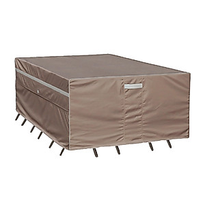 Garden Balsam Heavy Duty Waterproof Patio Furniture Covers,Fade Resistant Outdoor Table and Chair Covers Rectangular 128"Wx 82"D x 28"H Brown