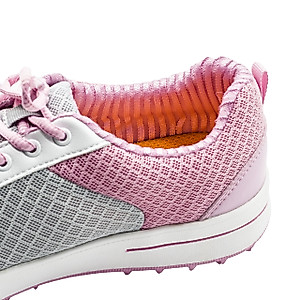 PGM Golf Shoes for Girls, Breathable Lightweight Summer Women Golf Shoes Provide Style, Comfort, and Performance Both on and Off The Golf Course, 37 M EU / 6 B(M) US, Pink
