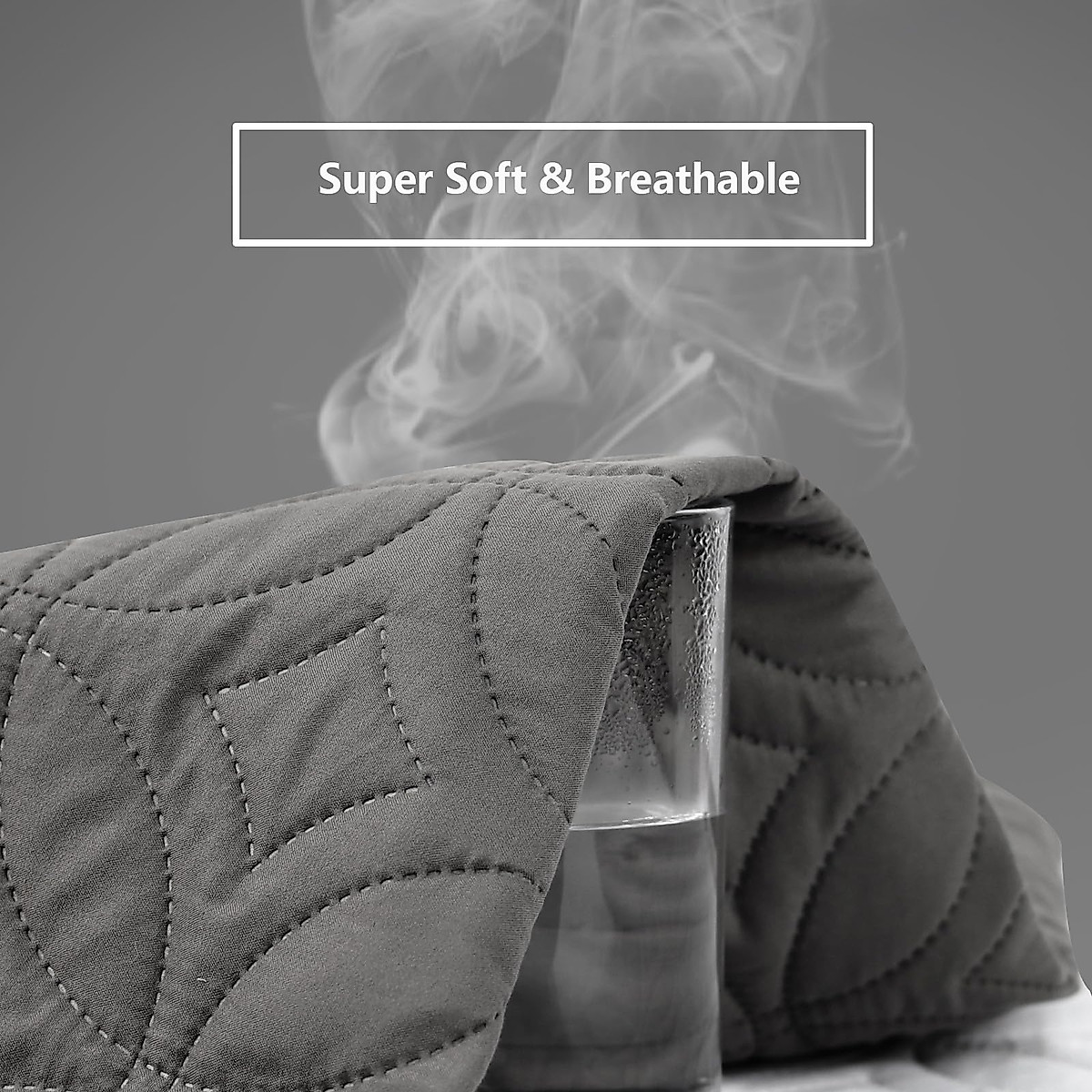 FELTYBED Twin Size 39"x75" Waterproof Mattress Protector, Soft Bed Grey Mattress Cover Twin, Breathable Mattress Pad Cover with Deep Pocket 6"- 15", Noiseless Washable