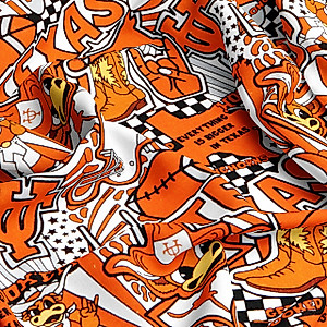NCAA Texas Longhorns Pop Art Cotton, Fabric by the Yard