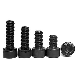 M6 x 8mm 12mm 16mm 20mm 25mm Hex Socket Head Cap Screws Bolts, 12.9 Grade Alloy Steel, Black Oxide Finish, Fully Threaded, Metric Allen Hex Drive, Assortment Kit 50PCS