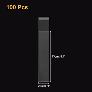 uxcell 100Pcs Clear Cello Bags, 1" x 5" Plastic Self Sealing OPP Cello Treat Bags Cello Poly Bags for Packing Cookies Candy Jewelry Gifts, Clear