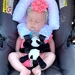 Baby Head Support and Strap Covers, Baby Headrest and Carseat Neck Cover, Infant Head Support Pillow, Toddler Headrest Cushion Pad for Carseat Canopy Strollers Carrier Bouncers (Pink)