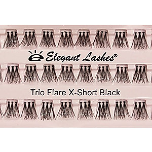 Elegant Lashes Trio Flare - X-SHORT Black Individual Lashes (Pro Dozen Pack - 12 Trays)