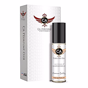 CA Perfume Impression of Mademoiselle For Women Replica Fragrance Body Oil Dupes Alcohol-Free Essential Aromatherapy Sample Travel Size Concentrated Long Lasting Attar Roll-On 0.3 Fl Oz/10ml
