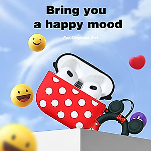 Mulafnxal for Airpods 3rd Generation Case Cute 3D Lovely Unique Cartoon for Airpod 3 Silicone Cover Fun Funny Cool Design Fashion Case for Boys Girls Kids Teen for Air Pods 3(2021), Point Minn