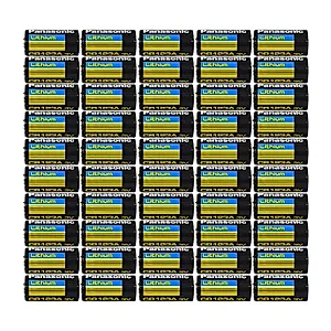 50 pcs Panasonic CR123A 3V Photo Lithium Batteries