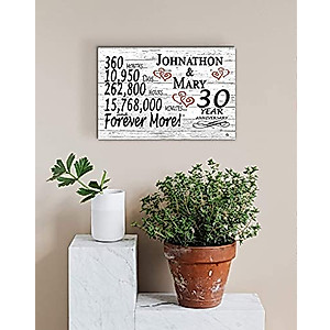 Broad Bay Personalized 30 Year Anniversary Sign Gift 30th Wedding Anniversary Present for Couple Him Or Her Days Minutes Years