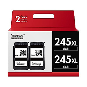 Valuetoner Ink Cartridge Replacement for Canon 245XL PG-245XL PG245XL PG-243 for MX492 MX490 MG3022 MG2522 MG2920 MG2420 MG2520 MG2922 MG2924 MG3029 iP2820 Printer (Black, 2 Pack)