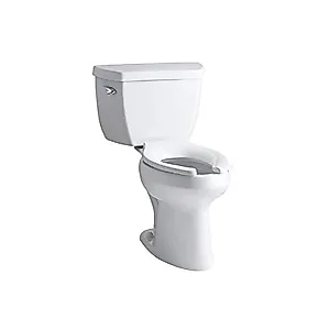 Kohler K-3493-0 Highline Classic Pressure Lite Comfort Height Elongated 1.6 gpf Toilet with Left-Hand Trip Lever, Less Seat, White