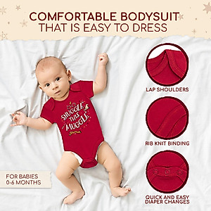 Harry Potter Newborn Baby Boys Bodysuit and Monthly Milestone Blanket 4 Piece Maroon/White 0-3 Months