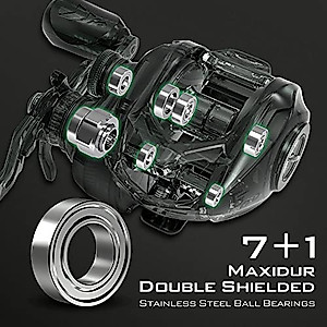 KastKing Spartacus II Baitcasting Reel, 6oz Ultralight Baitcaster Reel, Super Smooth with 17.6 LB Carbon Fiber Drag, 7.2:1 Gear Ratio, 39mm Palm Perfect Lower Profile Design,Stryker Green,Right Handed