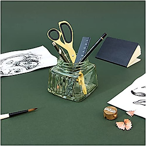 Suck UK | Desk Organizer Inkwell | Pen Holder For Desk Accessories | Pencil Holder & Pencil Cup | Office Supplies | Pen Organizer | Glass Makeup Organizer & Brush Holder | Office Desk Accessories