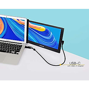 SideTrak USB-C to USB-C Cable & USB-A Adapter | Durable, Flexible, Tangle-Free Braided Nylon Cord | 1.5ft | Black