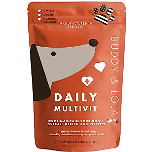 Multivitamin Chews Treats for Dogs - Daily Dog Vitamins - Great Nutrition for Picky Eaters, Dogs Love Them