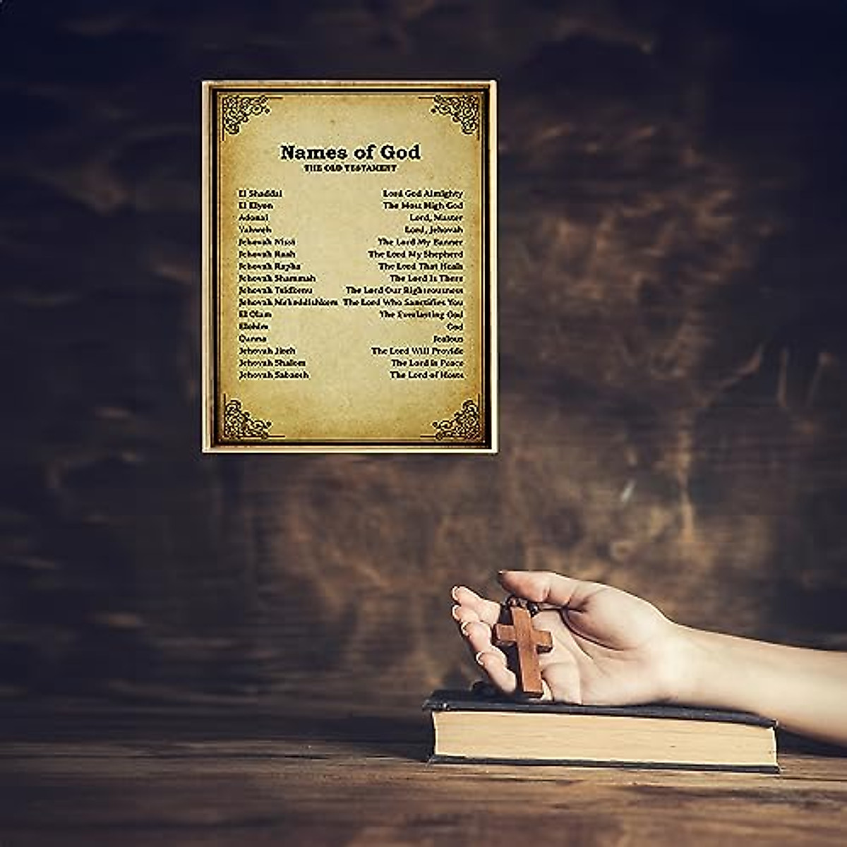 Names Of God - Christian Wall Art Decor, Inspirational Bible Verse Wall Art Print For Home Decor, Office Decor, Church Decor, Living Room & Bedroom Decor, Unframed Scripture Wall Print - 8x10”