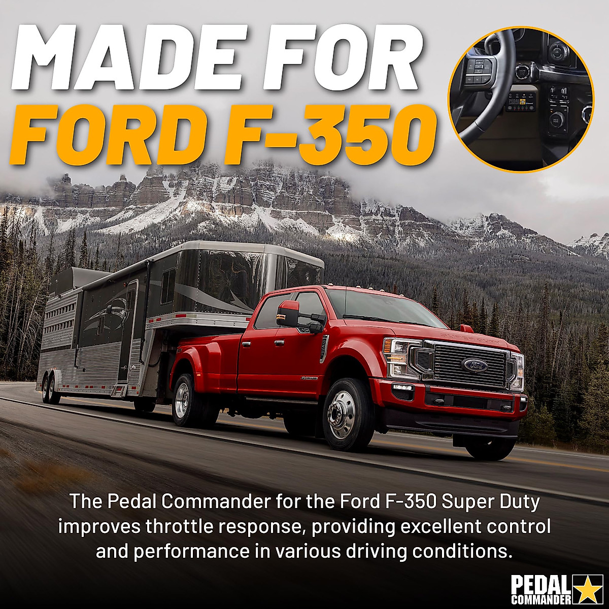 PEDAL COMMANDER for Ford F350 Super Duty Trucks 2011-2024 Throttle Response Controller Fits: Base, XL, XLT, King Ranch, Lariat, Limited, Tremor, Platinum Gas & Diesel, F-350 Truck Accessories