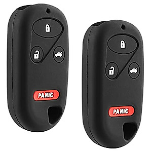 Replacement For 1998-2003 Acura TL Honda Accord 4-Button Remote Silicone Skin Cover Jacket Case KOBUTAH2T (Set of 2)
