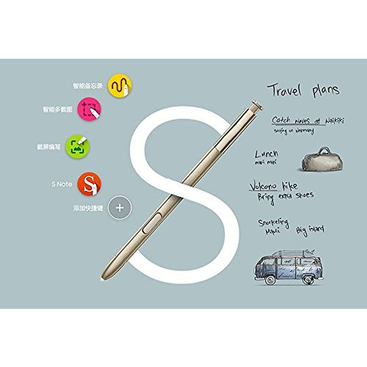 WirelessFinest Replacement Stylus Touch Screen Pen for Samsung Galaxy Note 5 N920 N920V N920A AT&T T-Mobile Verizon Sprint - Package (Gray)