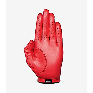 Asher Men's Premium RED Burst Golf Glove --Large (goes on Left Hand)