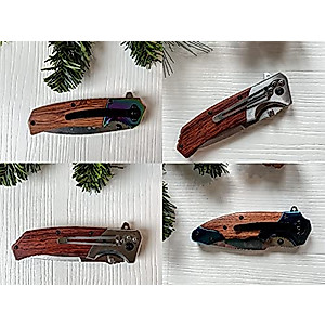 Pocket Knife Gifts For Men Stainless Steel 5" Blade With Ultra-Secure & Comfortable Belt Clip Personalized Engraved Knive for Everyday Carry, Groomsmen Camping Birthday Father's Day Or A Gift For Your Guys - This Knife Is The Perfect Choice (Knife NOT Eng