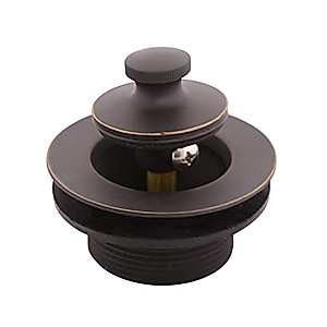 Lift and Turn Bath Drain Plug Kit with Two-Hole Overflow Faceplate, Oil Rubbed Bronze