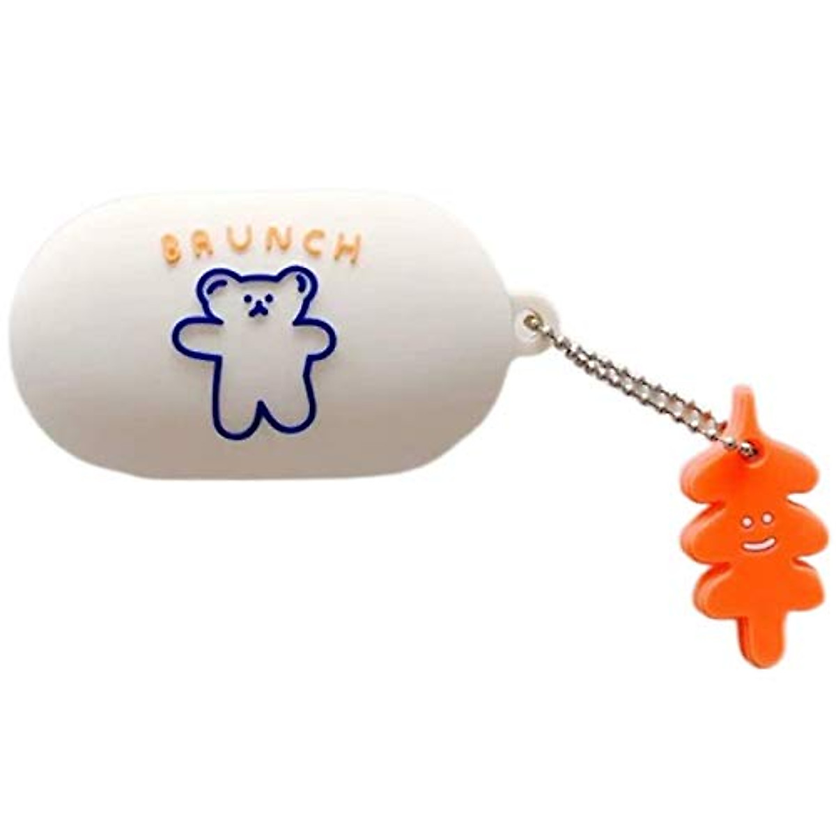 VARWANEO Silicone Case Cover for Galaxy Buds 2019/Galaxy Buds Plus 2020, Full Body Protections with Carabiner/Ring, Anti-Lost & Shockproof Soft Skin for Samsung Galaxy Buds/Buds Plus (White Brunch)