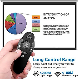 Presentation Clicker for PowerPoint Presentation Remote, RF 2.4GHz Wireless Presenter Remote USB Google Slide Advancer PPT PowerPoint Clicker for Mac, Keynote, Computer, Laptop (Black)