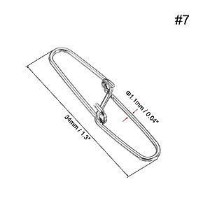 PATIKIL Duo-Lock Snaps, 100 Pack 110LBS Stainless Swivel Slid Rings Fishing Tackle Kit for Saltwater Freshwater, Silver