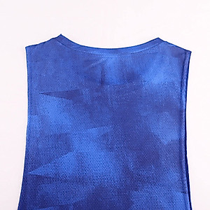 Ychnaim Men's Sleeveless Muscle Stringer Tank Top Cut Open Gym Training Bodybuilding Vest Shirts Color Blue Size L