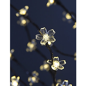 LIGHTSHARE 6.5 feet 208L LED Lighted Cherry Blossom Tree, Warm White, Decorate Home Garden, Spring, Summer, Wedding, Birthday, Christmas Holiday, Party, for Indoor and Outdoor Use