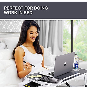 Lap Desk, Foldable Desk Bed Tray, Standing Desk, Laptop Desk, TV Tray Tables for Eating, Bed Table, Bed Desk, Breakfast Tray, Laptop Stand for Bed and Couch, Portable Desk for Dinner, Reading, (Gray)