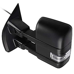 SCITOO Towing Mirrors Tow Mirrors Black Truck Mirrors fit for 2015-2017 For Ford For F150 Pickup with Pair LH RH Power Adjusted Heated Turn Signal Puddle Auxiliary Light 22pin