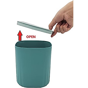 JASINCESS 0.5 Gallon Small Trash Can Mini Desktop Trash Can Plastic Trash Can 0.5 Gal Square Trash Can for Desktop, Kitchen, Bedroom, RV, Home Office, Kids Room - 2 Pack