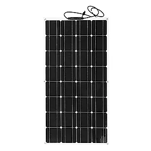 EBTOOLS Monocrystalline Solar Panel, Outdoor 18V 100W Semi Flexible Solar Panel Battery Power Charger for Car/Boat