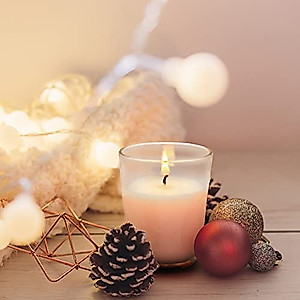 Set of 12 White Votive Candles, Clear Glass Filled Unscented Soy Wax Candle for Home Décor Weddings Spa Holidays Party and DIY