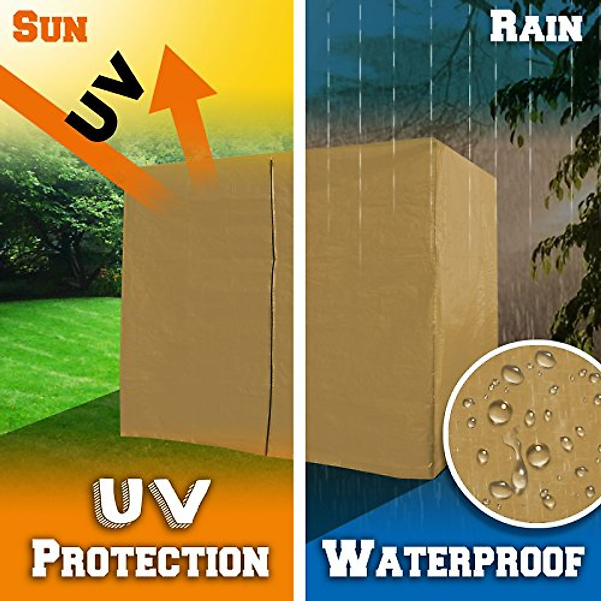 BenefitUSA Outdoor Furniture Porch Set 3 Seater Size Swing Cover Protective Protector, Tan