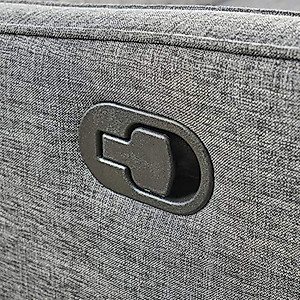 GDFStudio Christopher Knight Home Calliope Buttoned Fabric Reclining Loveseat, Grey / Black