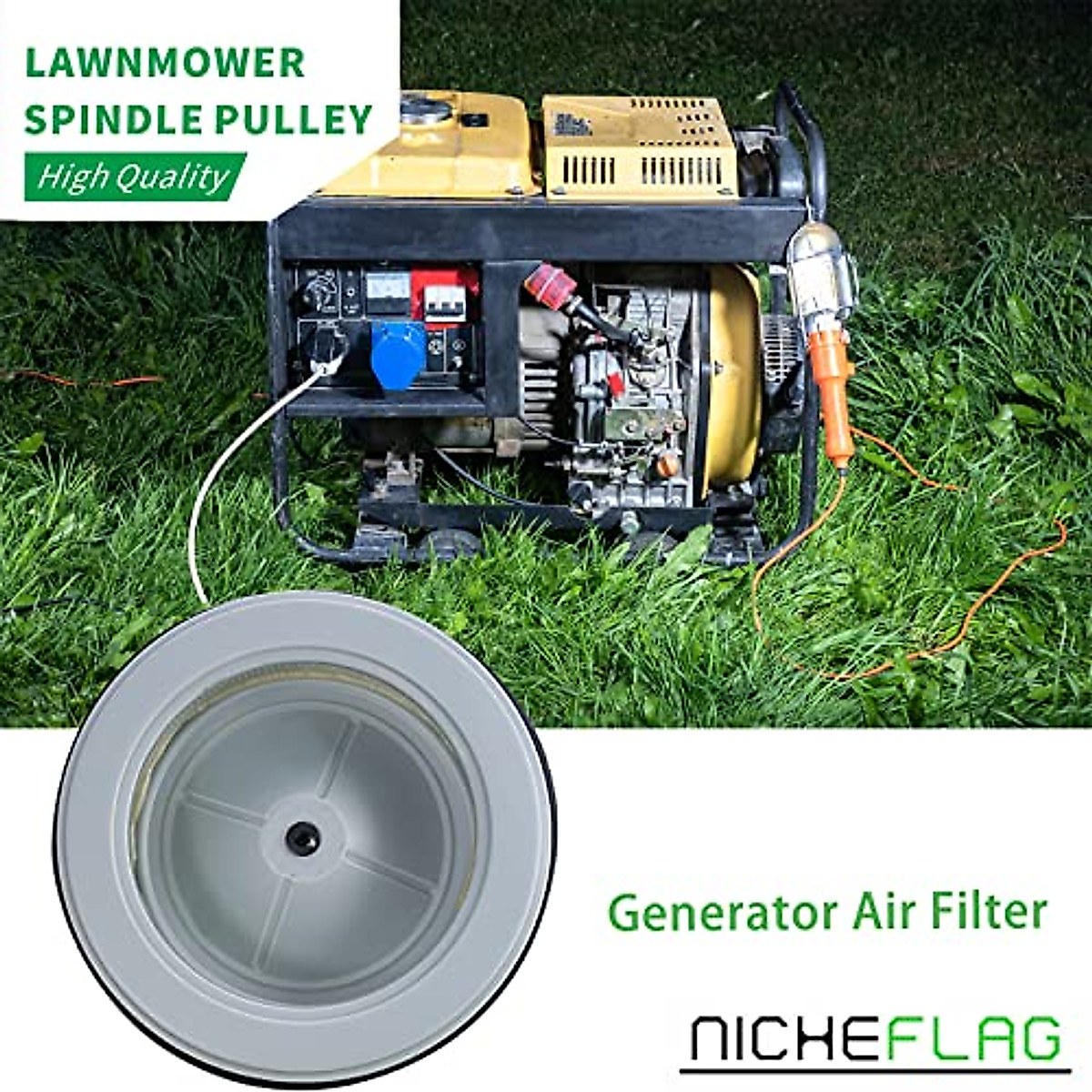 NICHEFLAG GX630 Air Cleaner Element Replaces 17210-Z6L-010, 17210-Z6L-000 for Honda GX630, GX630R, GX630RH, GX660, GX660R, GX660RH, GX690, GX690R, GX690RH Engine Lawn Mower Air Cleaner Element