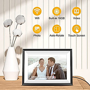 Digital Picture Frame WiFi,MARVUE Digital Photo Frame 10.1 inch 1280x800 IPS Touch Screen HD Display, 16GB Storage Auto-Rotate,Easy to Share Photo/Video via Frameo App, Cloud from Anywhere