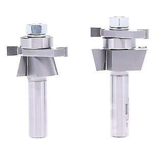 Whiteside 6009 15° Shaker Cabinet Door Router Bit Set, 1/2" Shank, for 1/4" Panels, 2-Piece